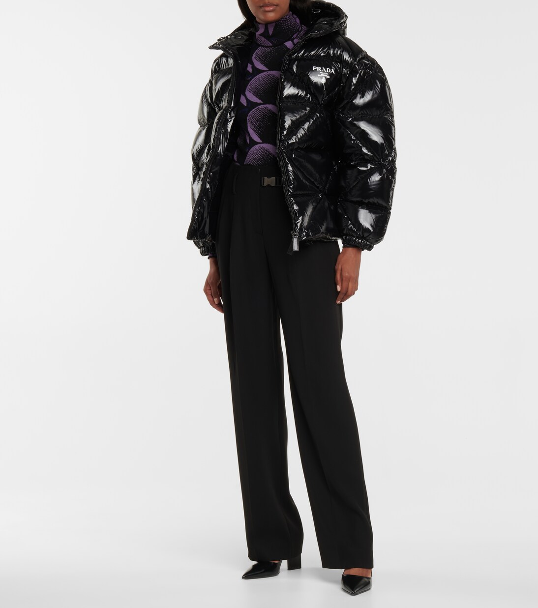Quilted down jacket in black - Prada | Mytheresa