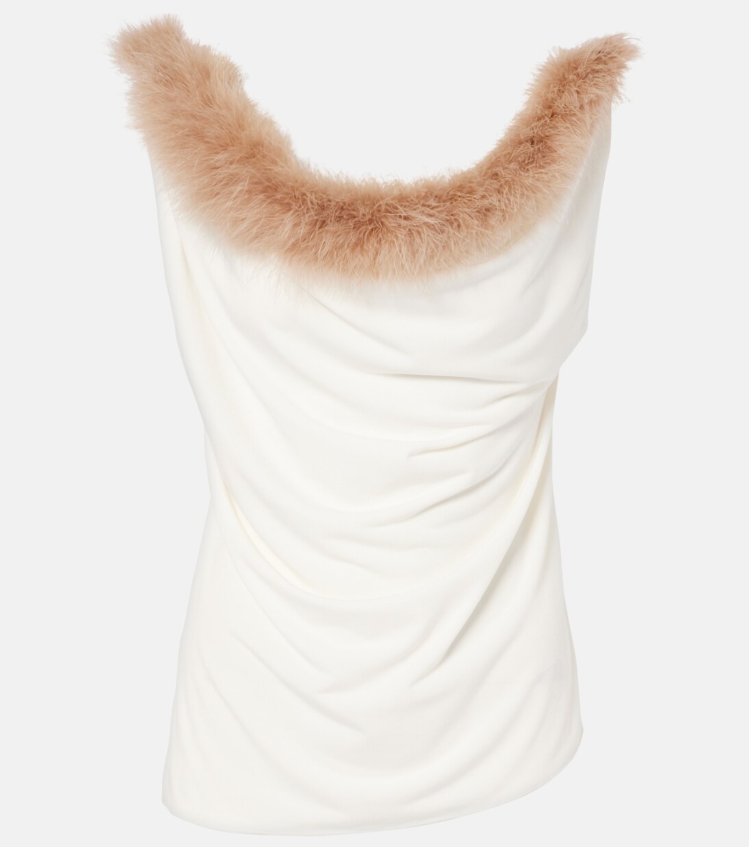 Top Boa aus Jersey mit Federn in Weiß - Coperni | Mytheresa