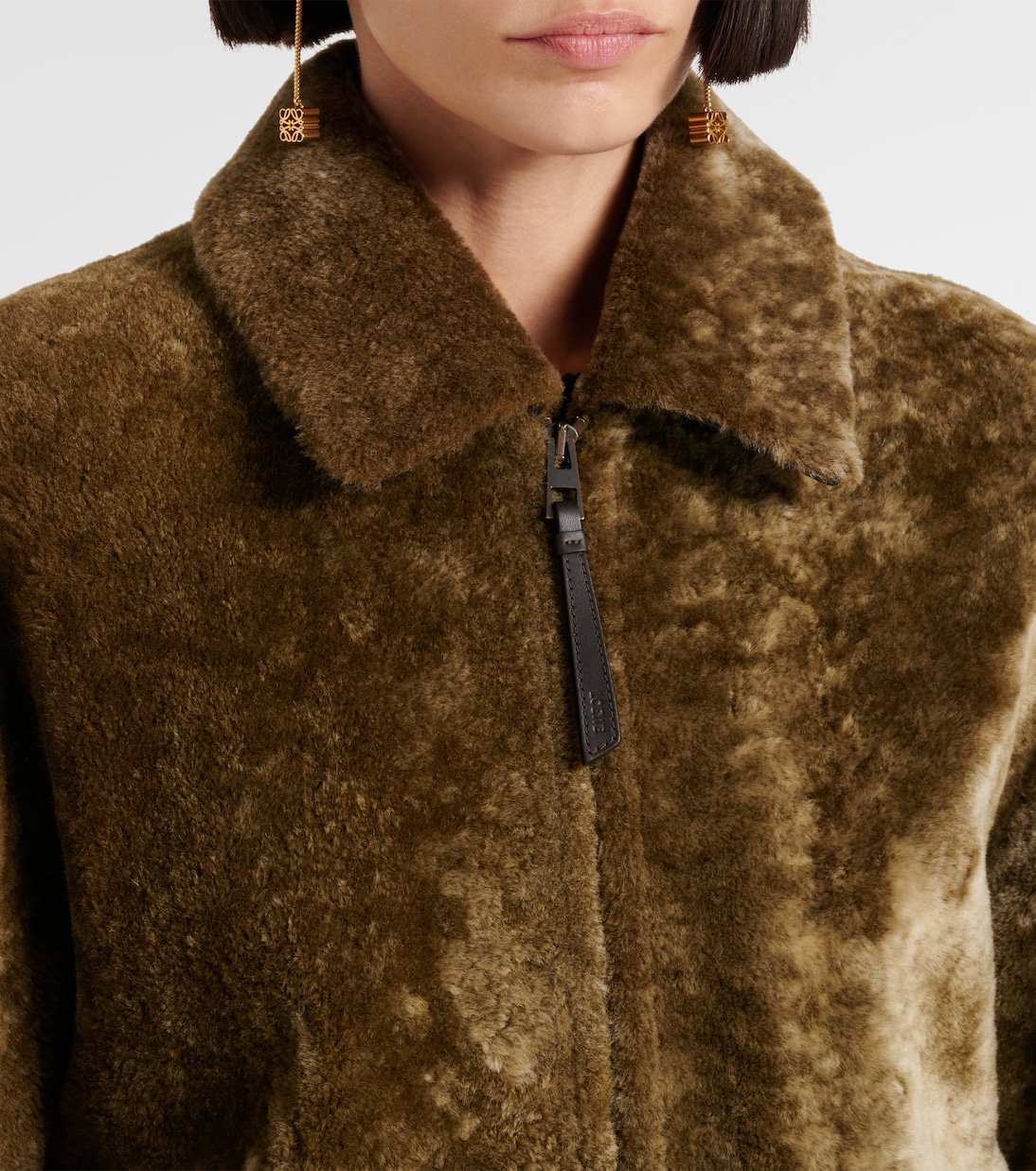 Shearling jacket in green - Loewe | Mytheresa