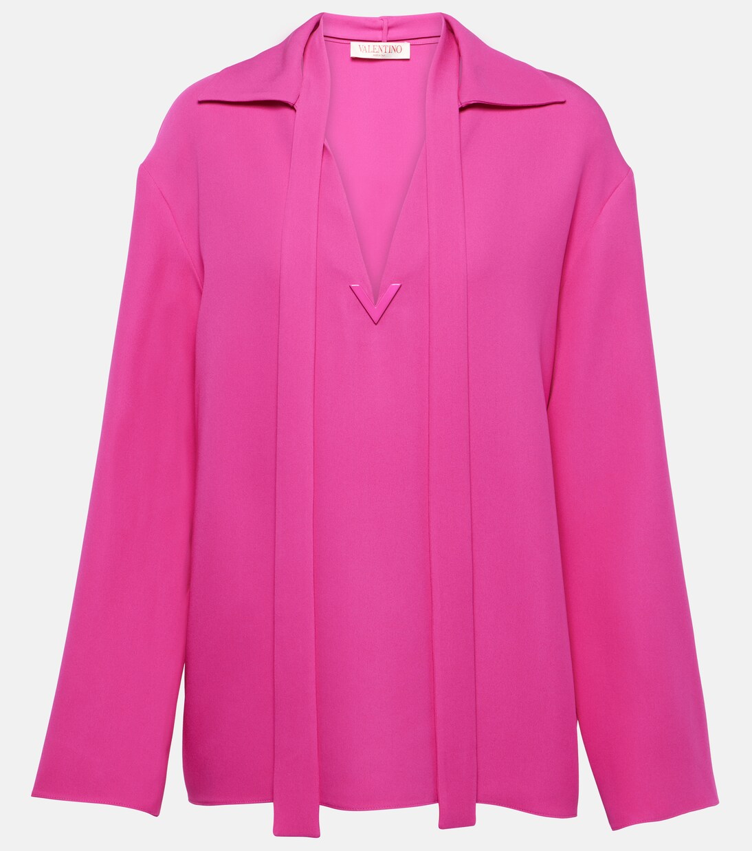 Vgold Tie Neck Blouse In Pink Valentino Mytheresa