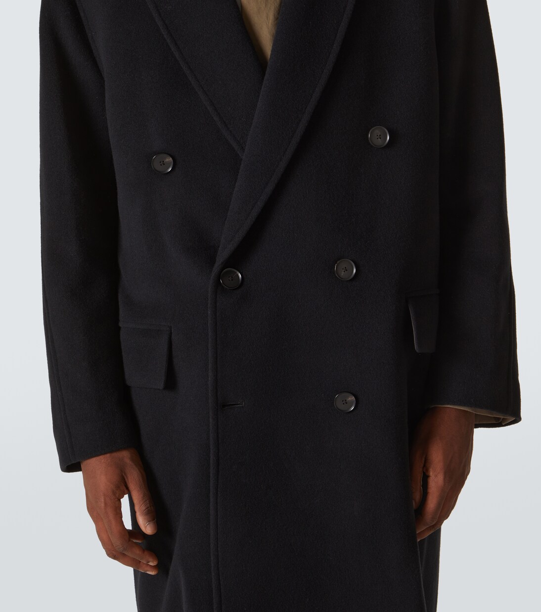 Abrigo cruzado de lana en negro - Auralee | Mytheresa