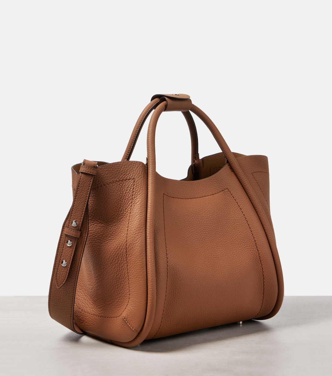 Marin Small leather tote bag in burgundy - Max Mara | Mytheresa