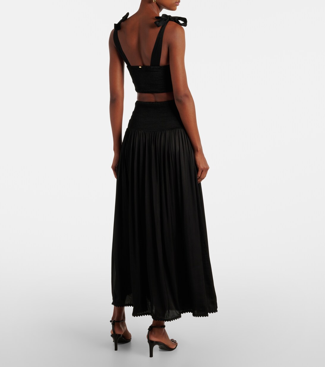 Carla halterneck crop top in black - Poupette St Barth | Mytheresa