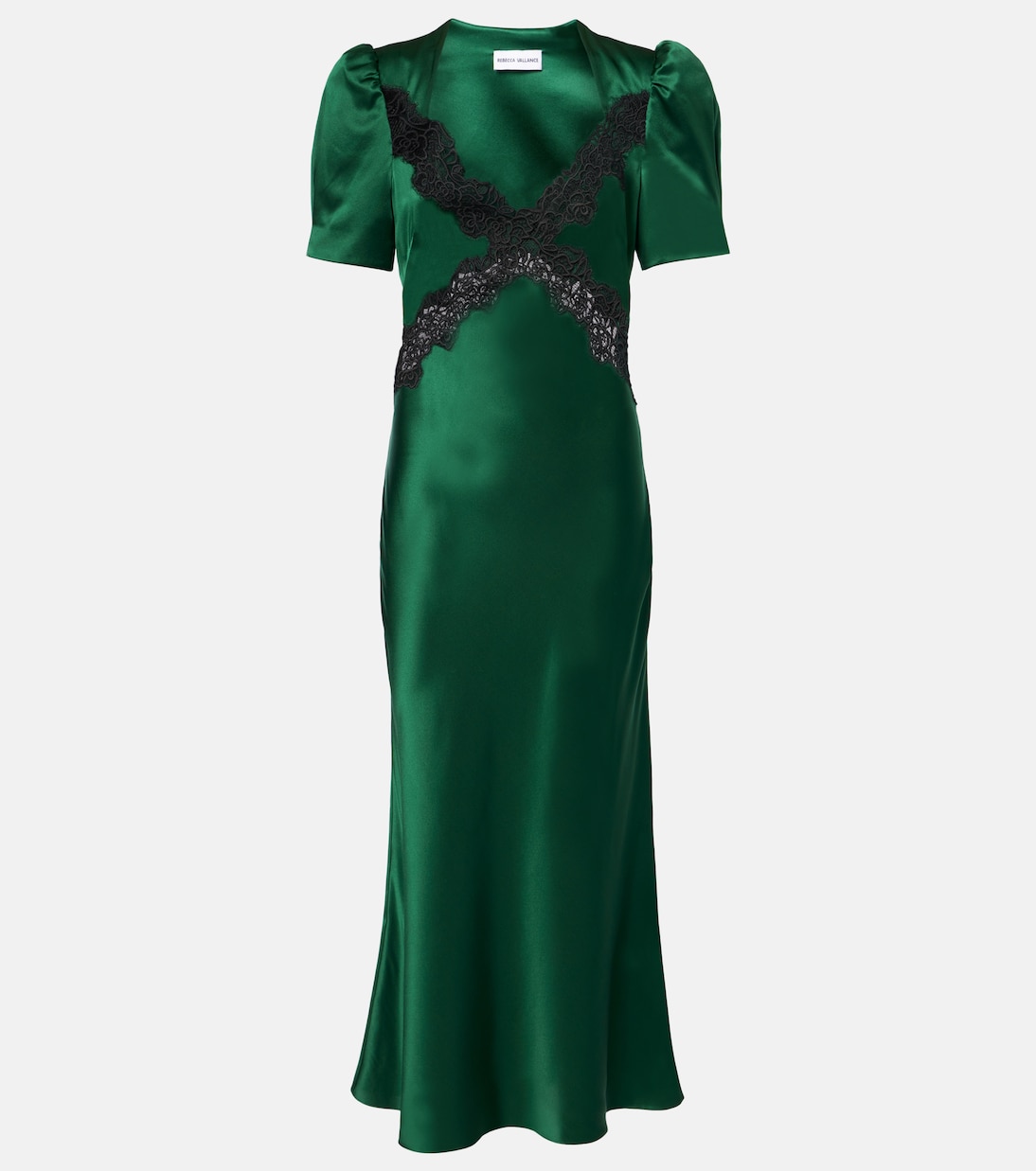Robe Charelle en satin de soie en vert – Rebecca Vallance | Mytheresa
