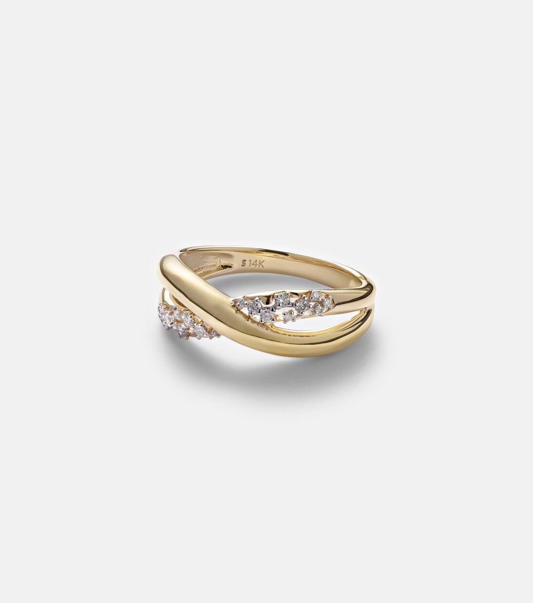 Glitterati Kiss 14kt gold ring with diamonds in gold - Stone And Strand ...