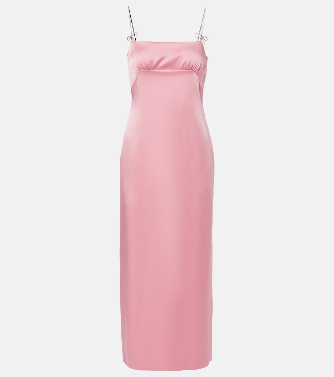 Envers embellished satin midi dress in pink - Blumarine | Mytheresa