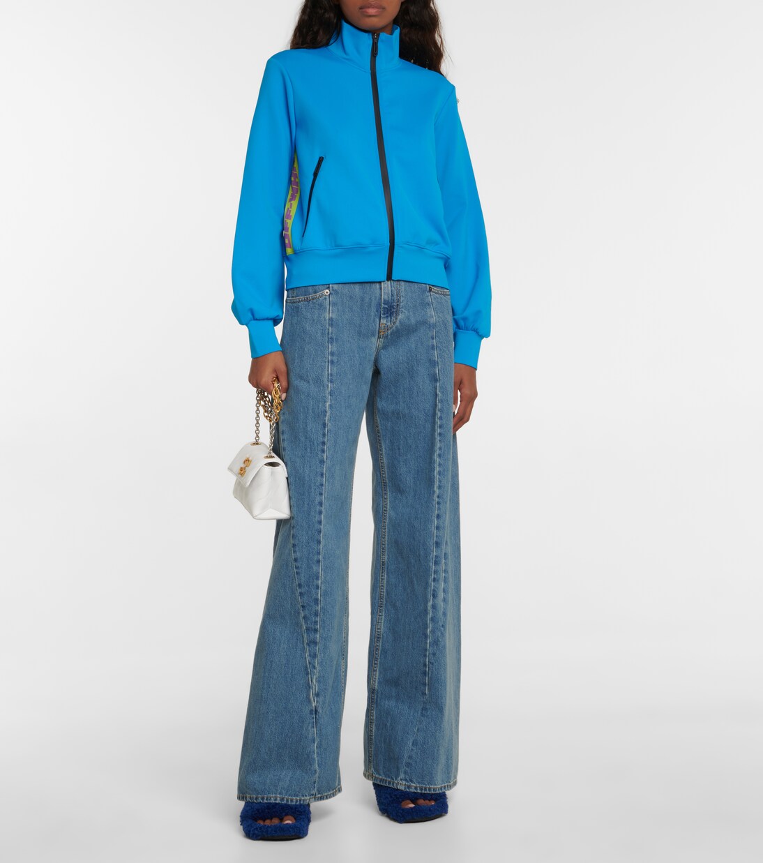 Zipped jacket in blue - Off White | Mytheresa