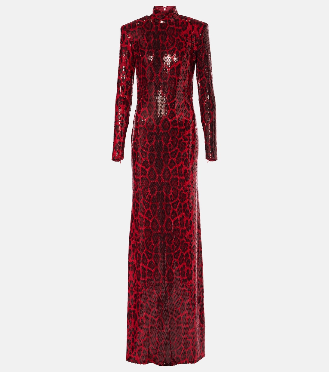 Sequined leopard-print open-back gown in red - The New Arrivals Ilkyaz Ozel | Mytheresa