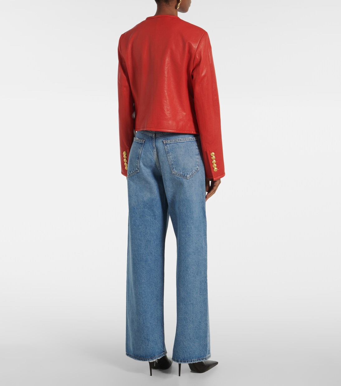 Andrea leather jacket in red - Veronica Beard | Mytheresa