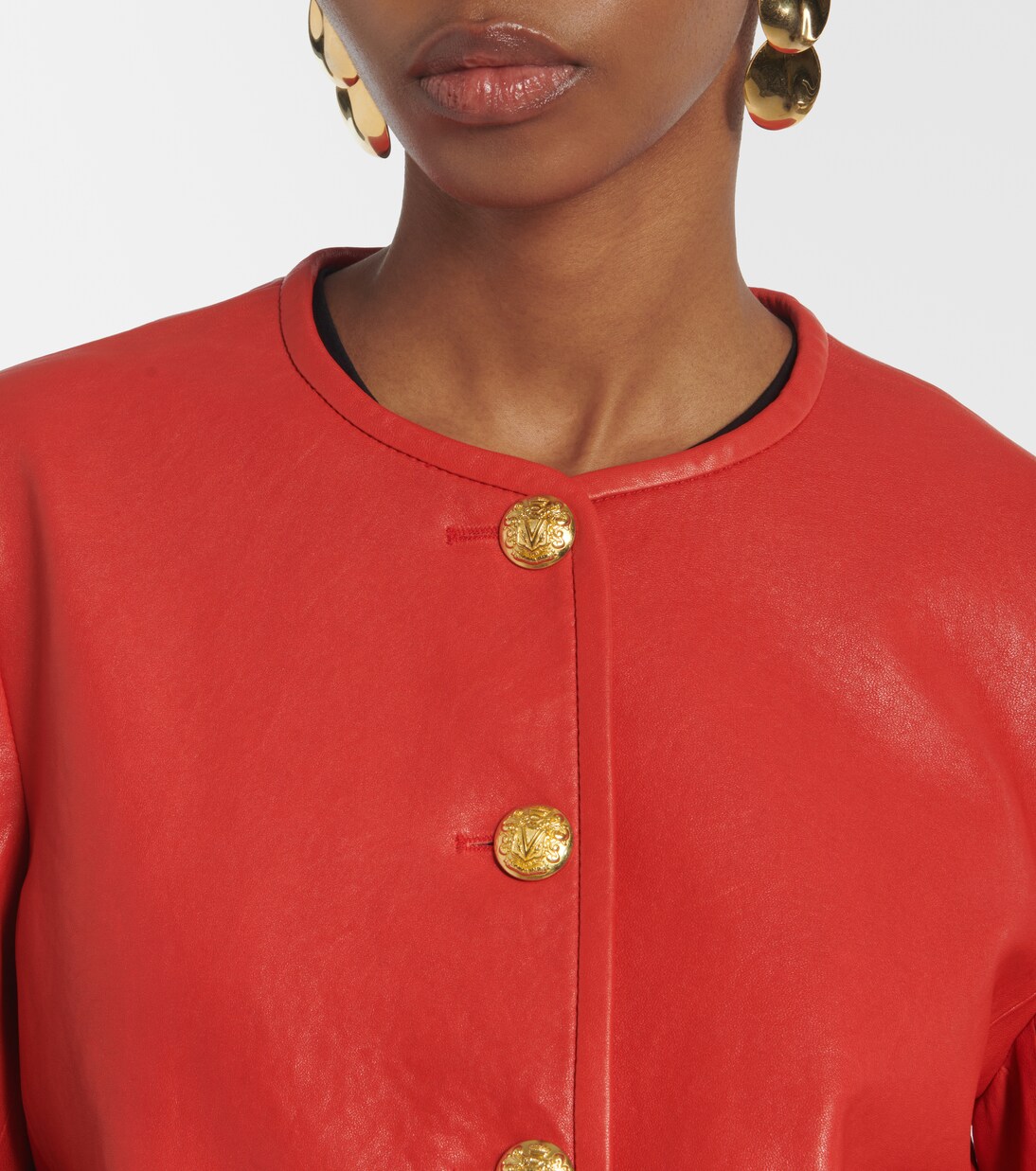 Andrea leather jacket in red - Veronica Beard | Mytheresa
