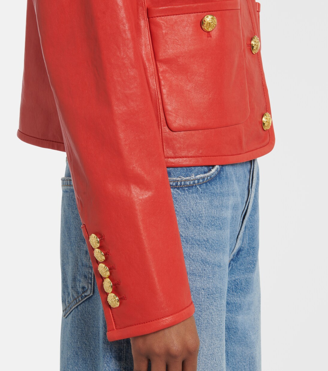 Andrea leather jacket in red - Veronica Beard | Mytheresa