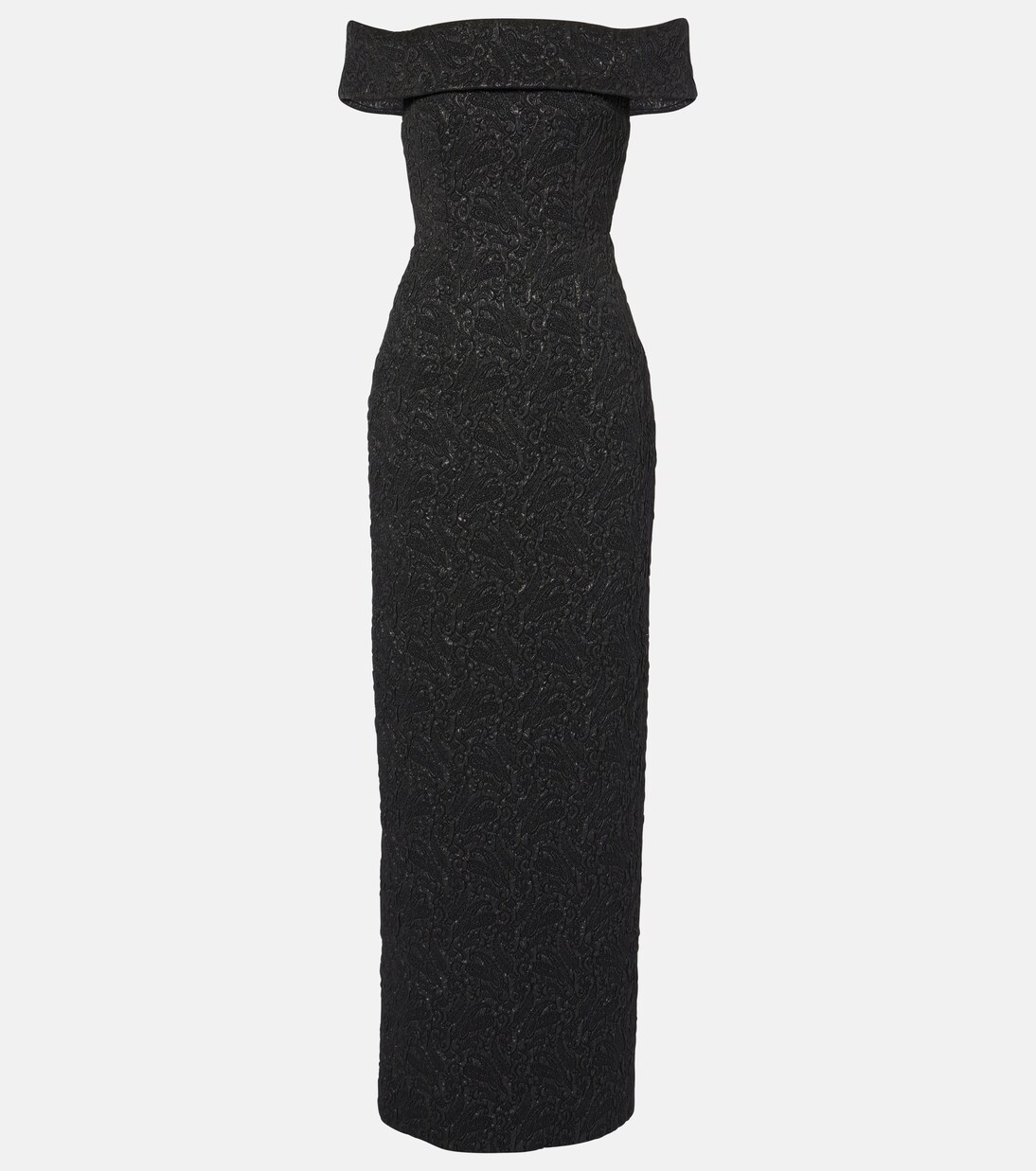 Off-Shoulder-Robe Sima aus Cloqué in Schwarz - Emilia Wickstead | Mytheresa