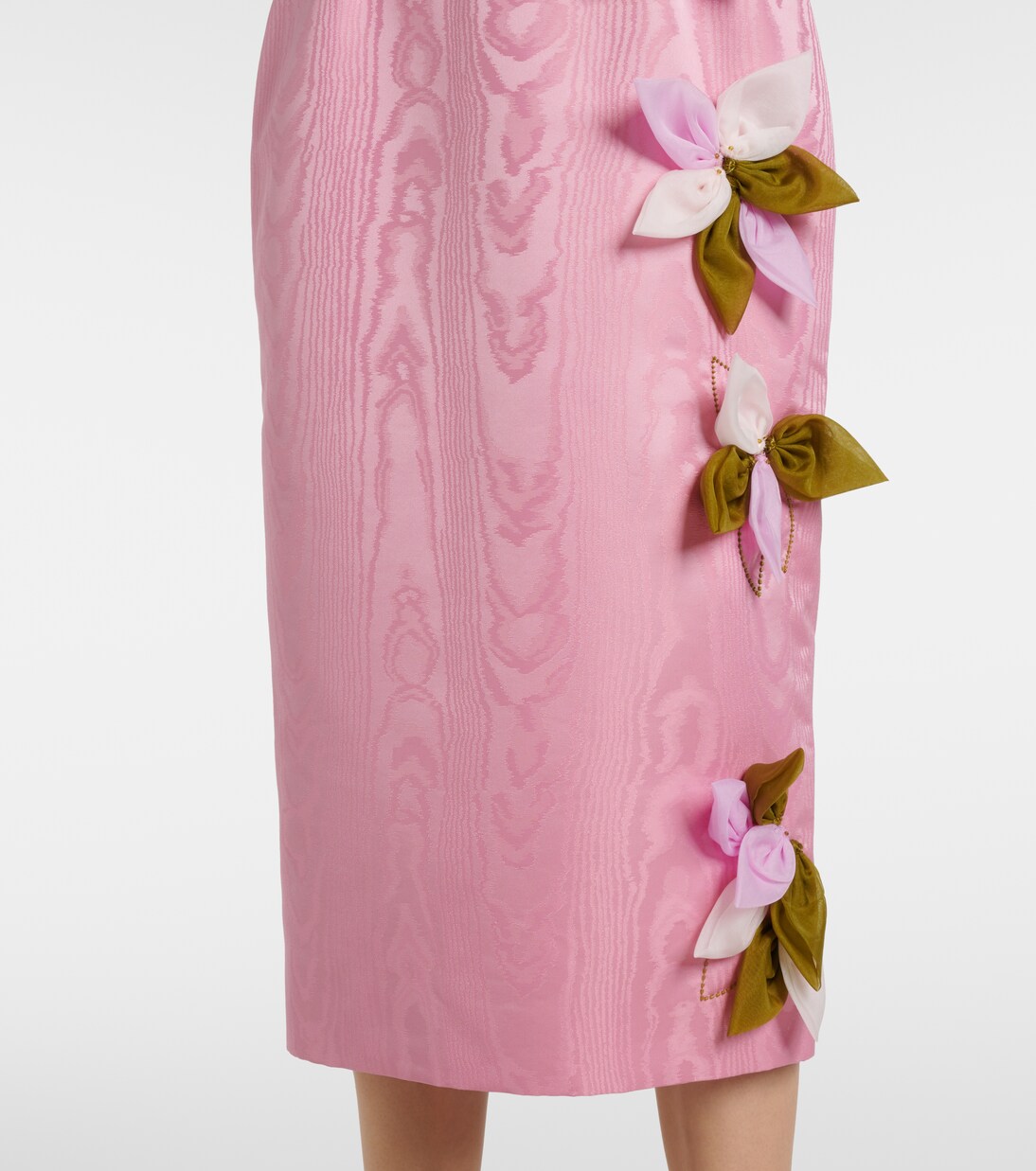 Cappia floral-appliqué midi dress in pink - Emilia Wickstead | Mytheresa
