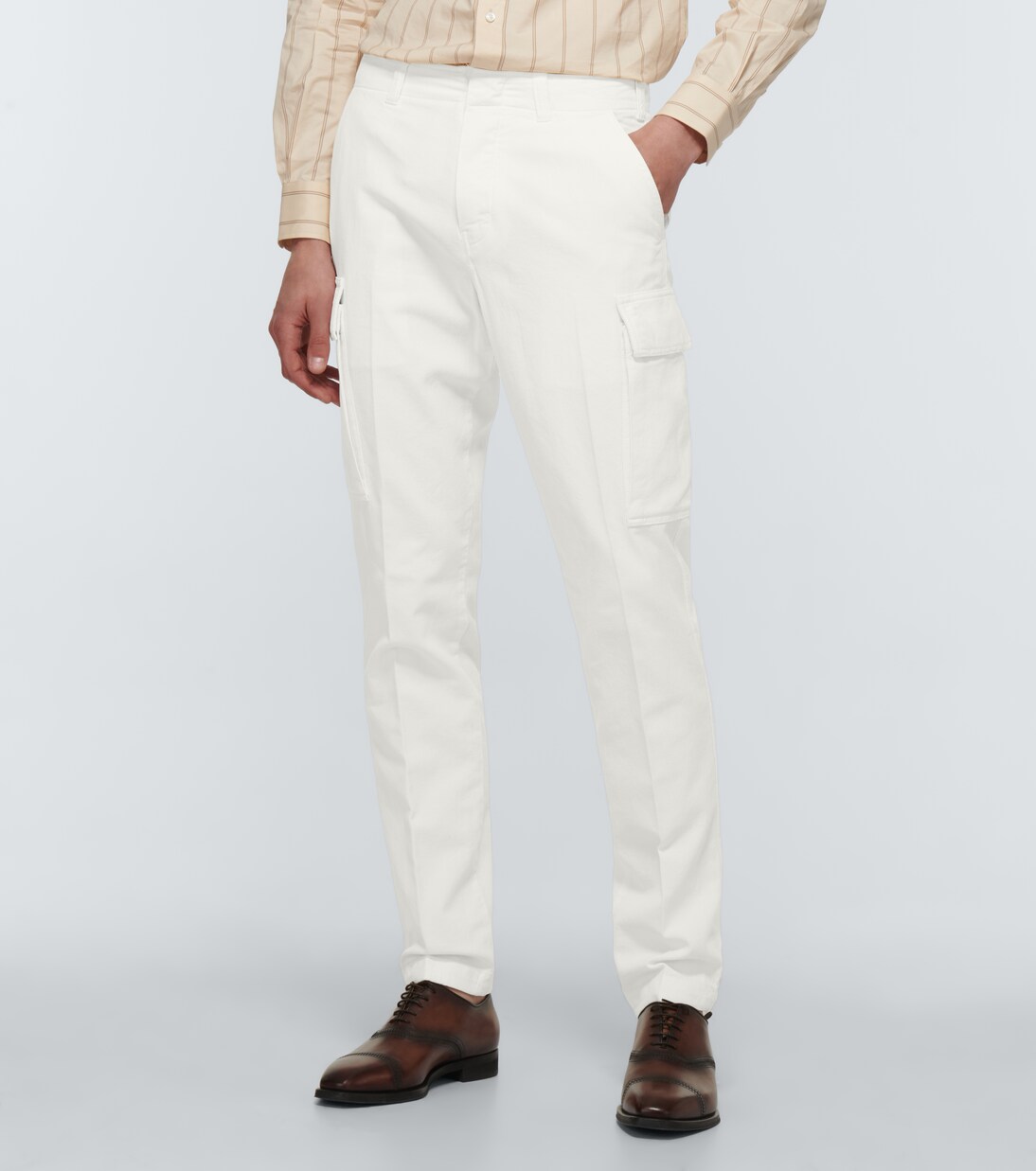 Cotton dobby cargo pants in white - Ralph Lauren Purple Label | Mytheresa