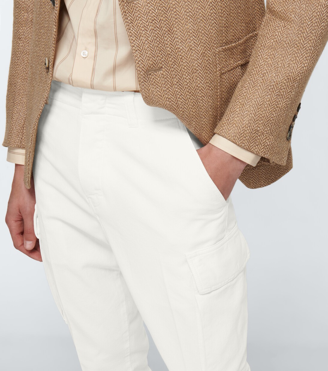 Cotton dobby cargo pants in white - Ralph Lauren Purple Label | Mytheresa