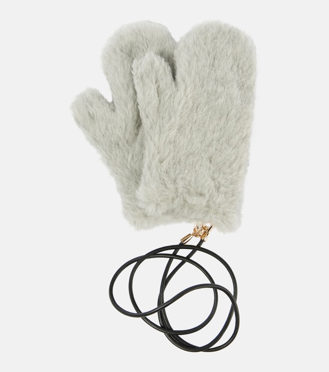 Ombrato teddy mittens in grey - Max Mara | Mytheresa