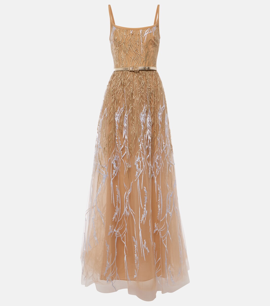Arboreal embroidered gown in gold - Elie Saab | Mytheresa