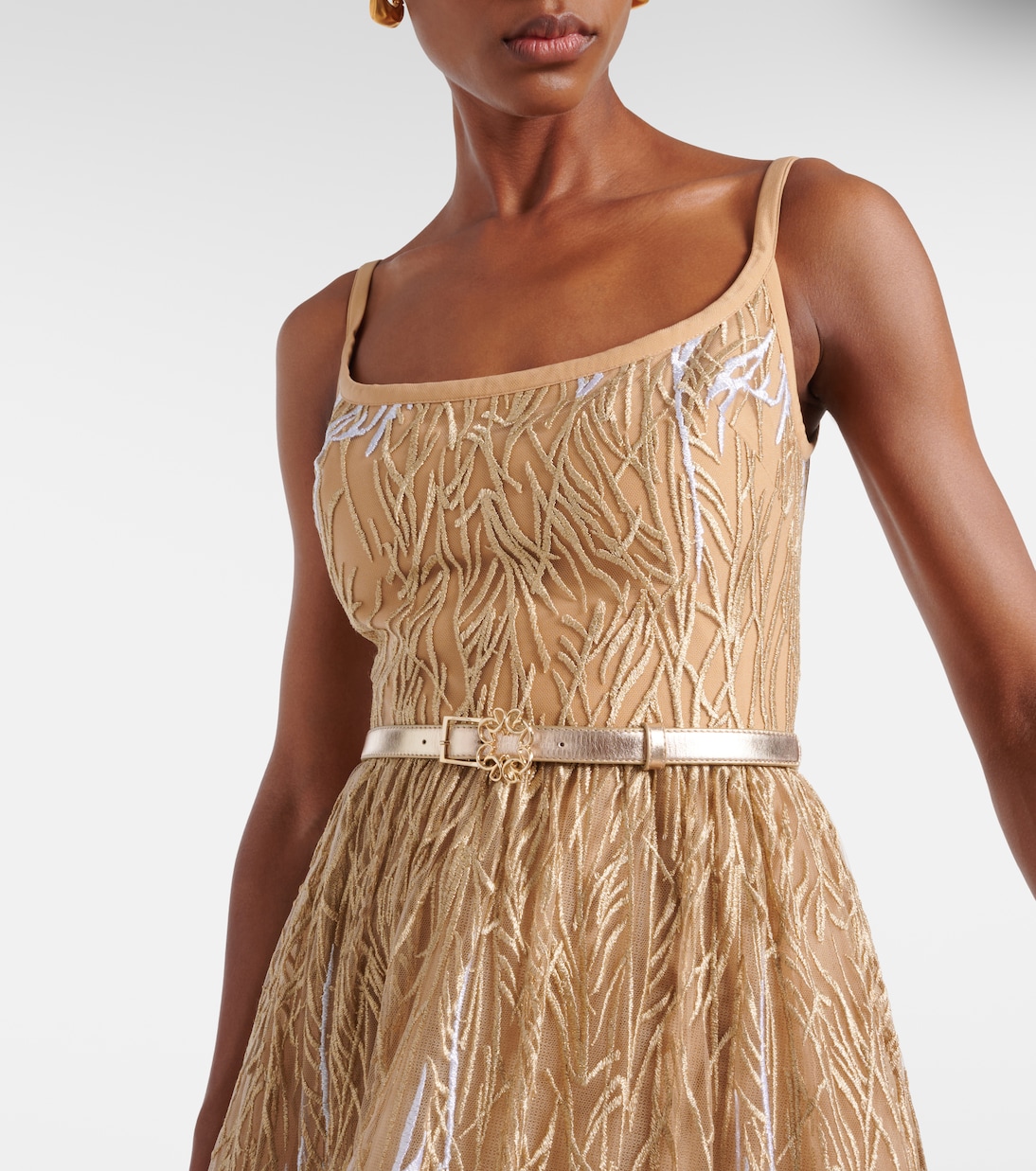 Arboreal embroidered gown in gold - Elie Saab | Mytheresa