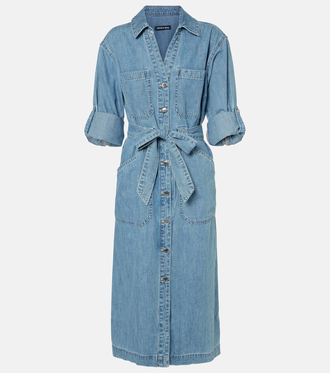 Evelyn denim shirt dress in blue - Veronica Beard | Mytheresa