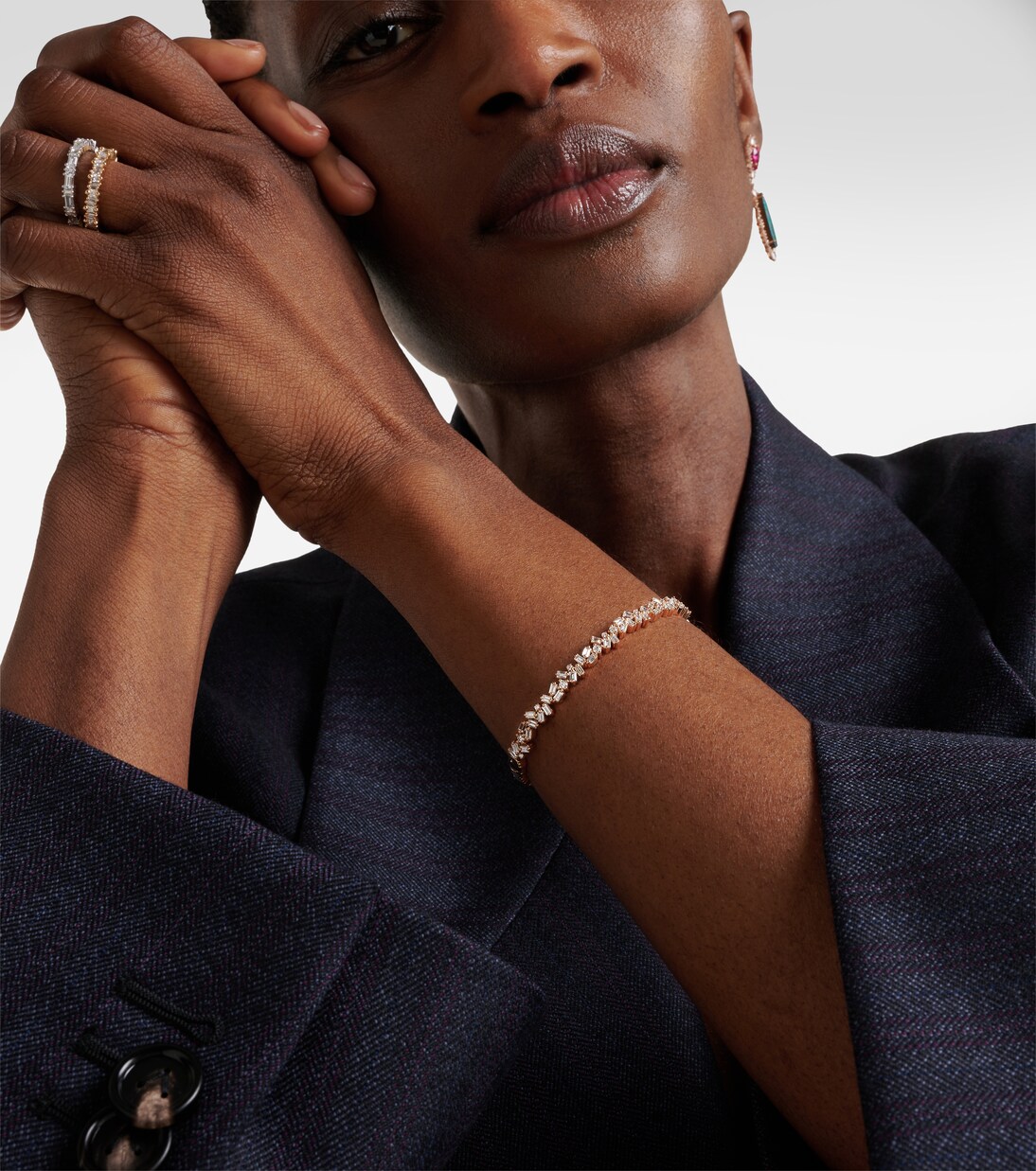 Fireworks 18kt gold and diamond bangle in gold - Suzanne Kalan | Mytheresa