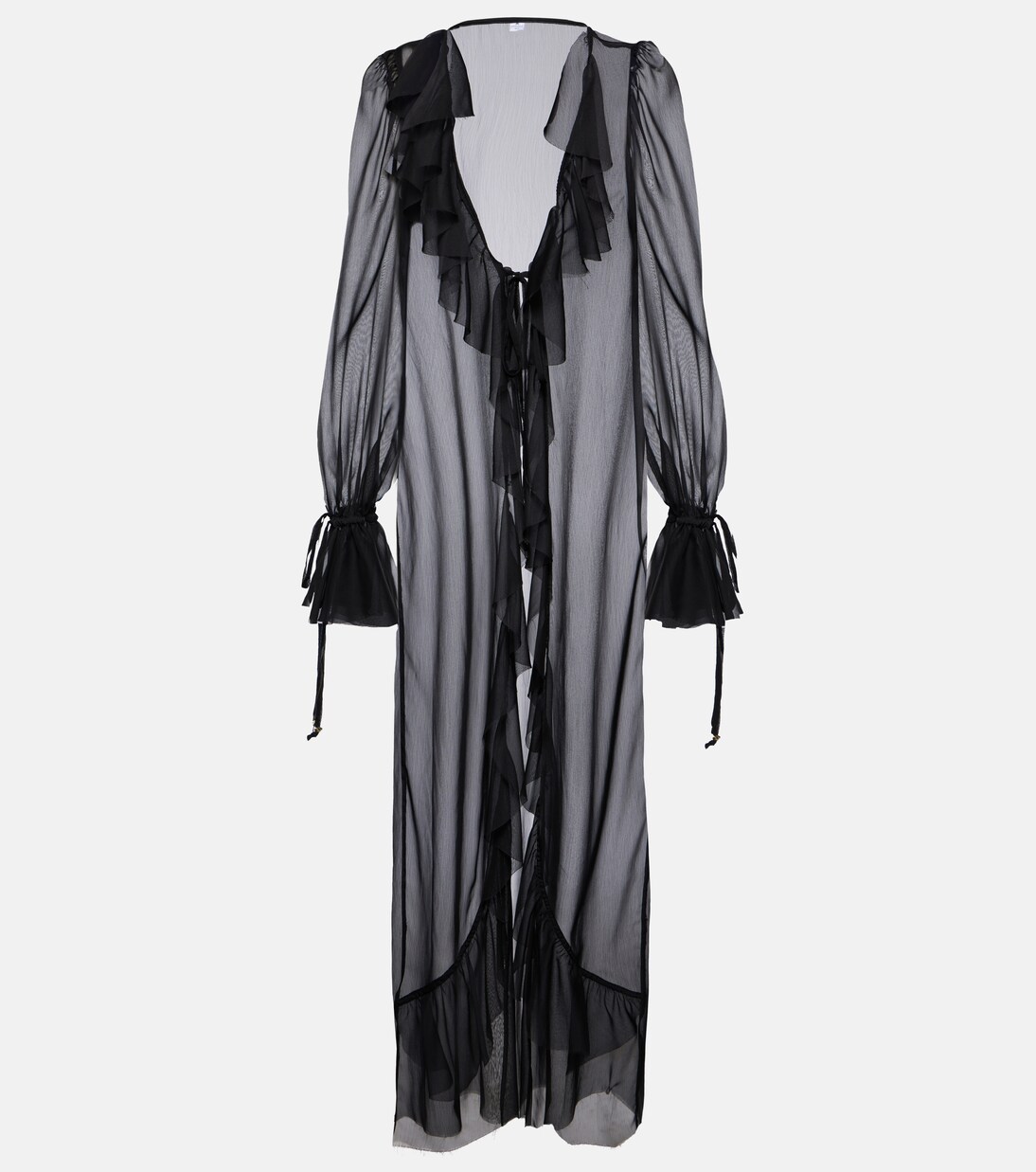 Stefhani ruffled beach cover-up in black - Bananhot | Mytheresa
