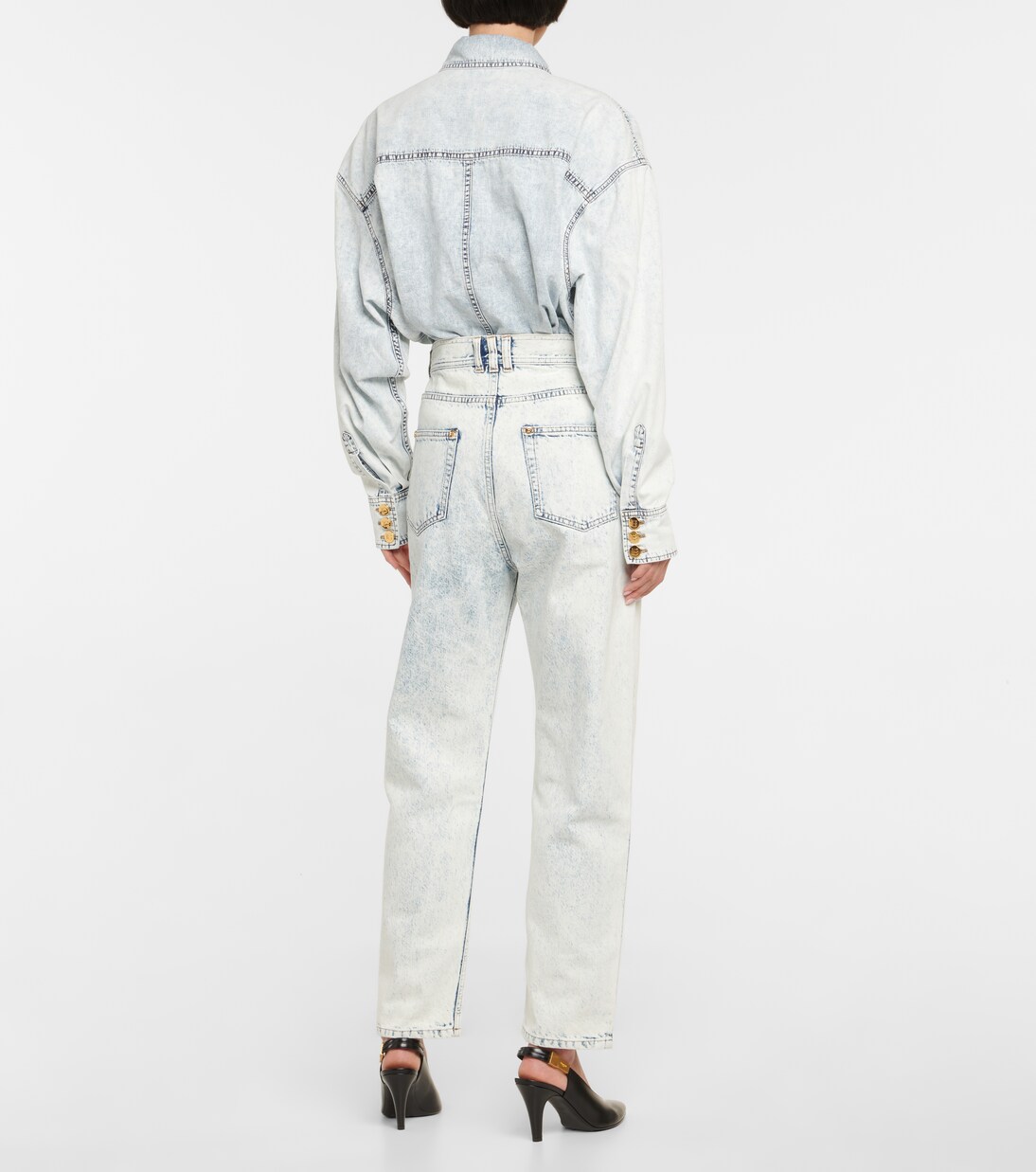 High-rise boyfriend jeans in blue - Balmain | Mytheresa