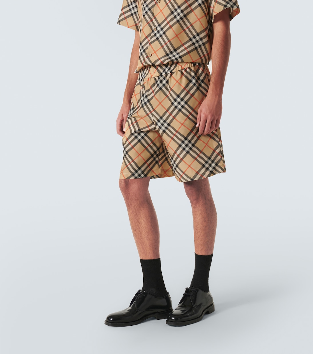 Burberry Check silk Bermuda shorts in beige - Burberry | Mytheresa