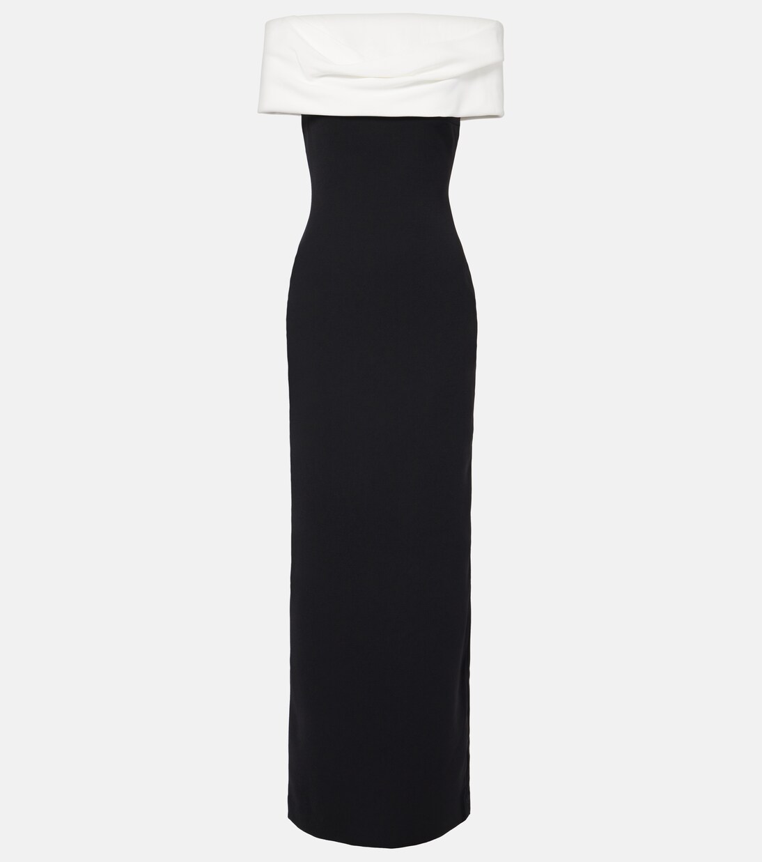 Eva colorblocked crêpe gown in black - Solace London | Mytheresa