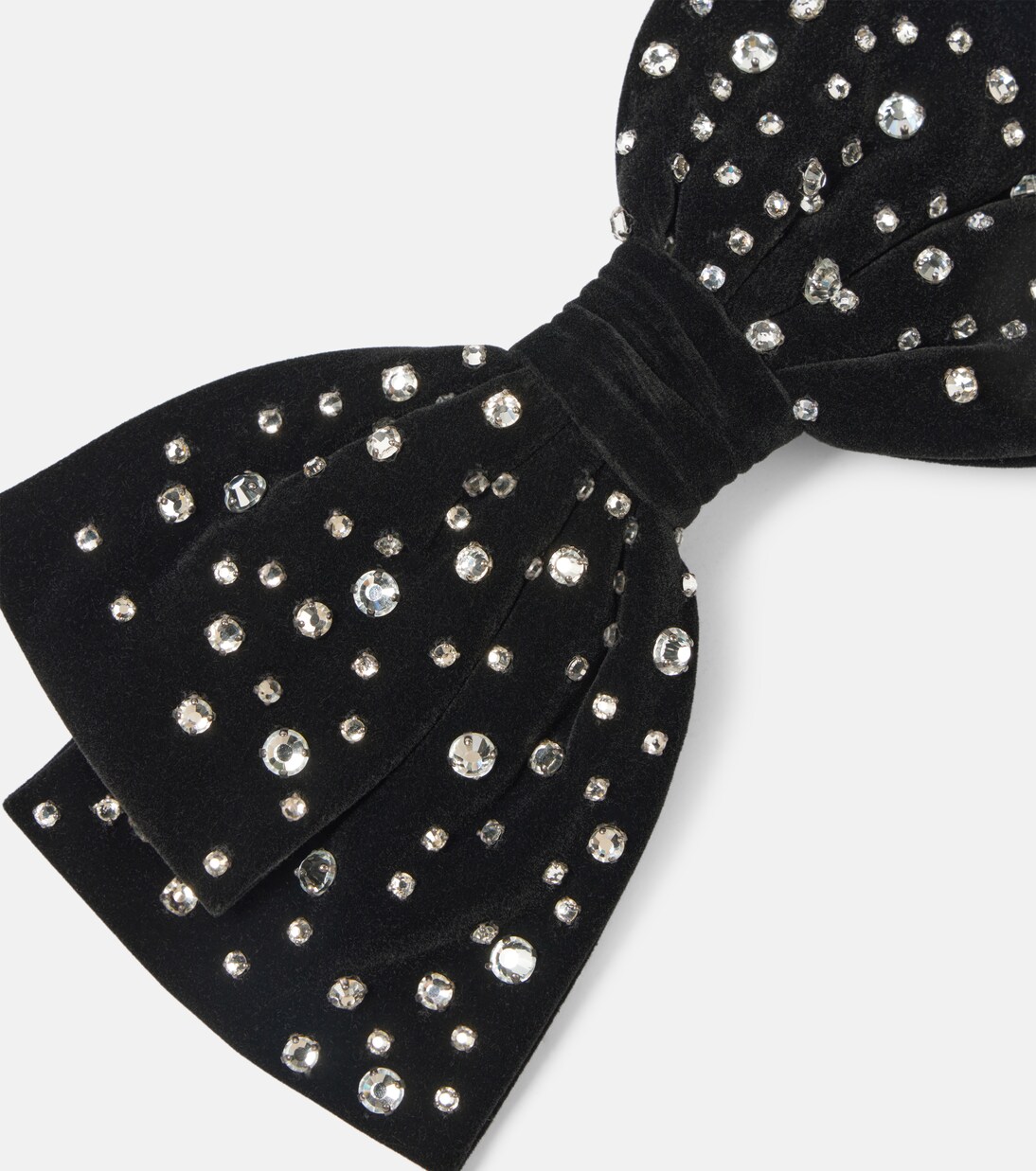 Loren crystal-embellished velvet bow barrette in black - Jennifer Behr ...