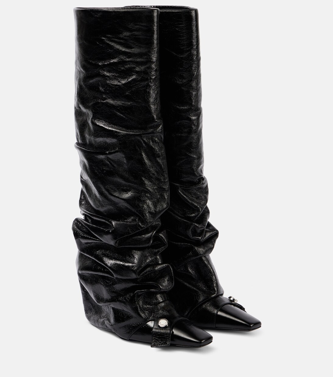 Juno 95 leather knee-high boots in black - The Attico | Mytheresa