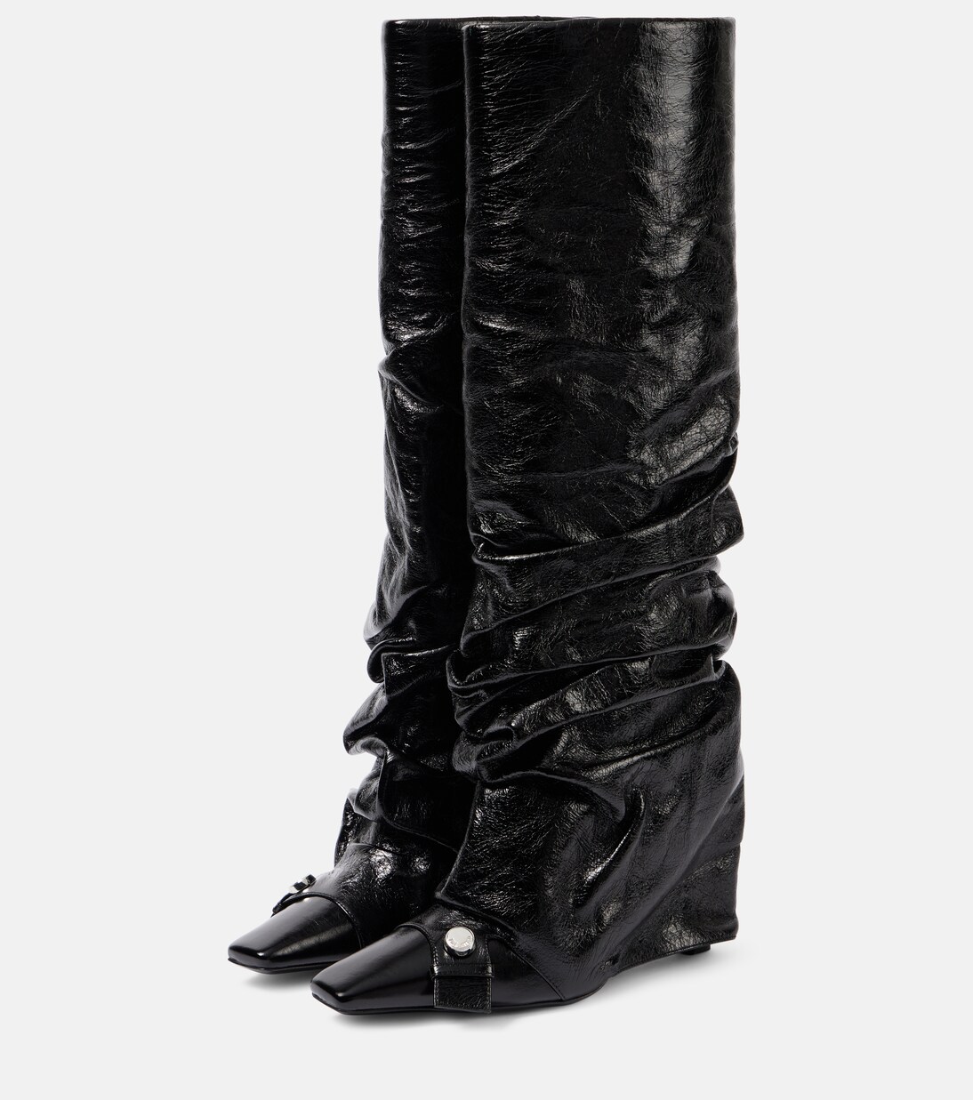 Juno 95 leather knee-high boots in black - The Attico | Mytheresa