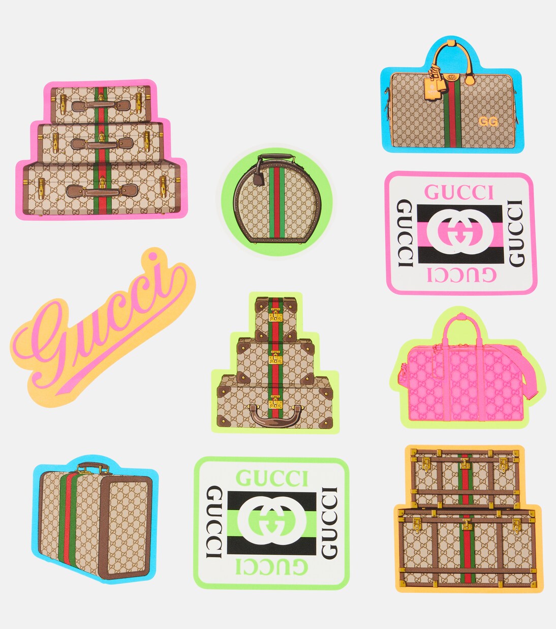 Valigeria set of 11 luggage stickers in multicoloured - Gucci | Mytheresa