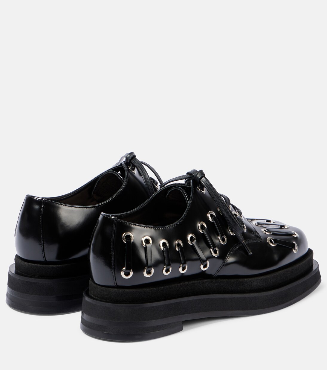 Heart Toe leather platform brogues in black - Simone Rocha | Mytheresa