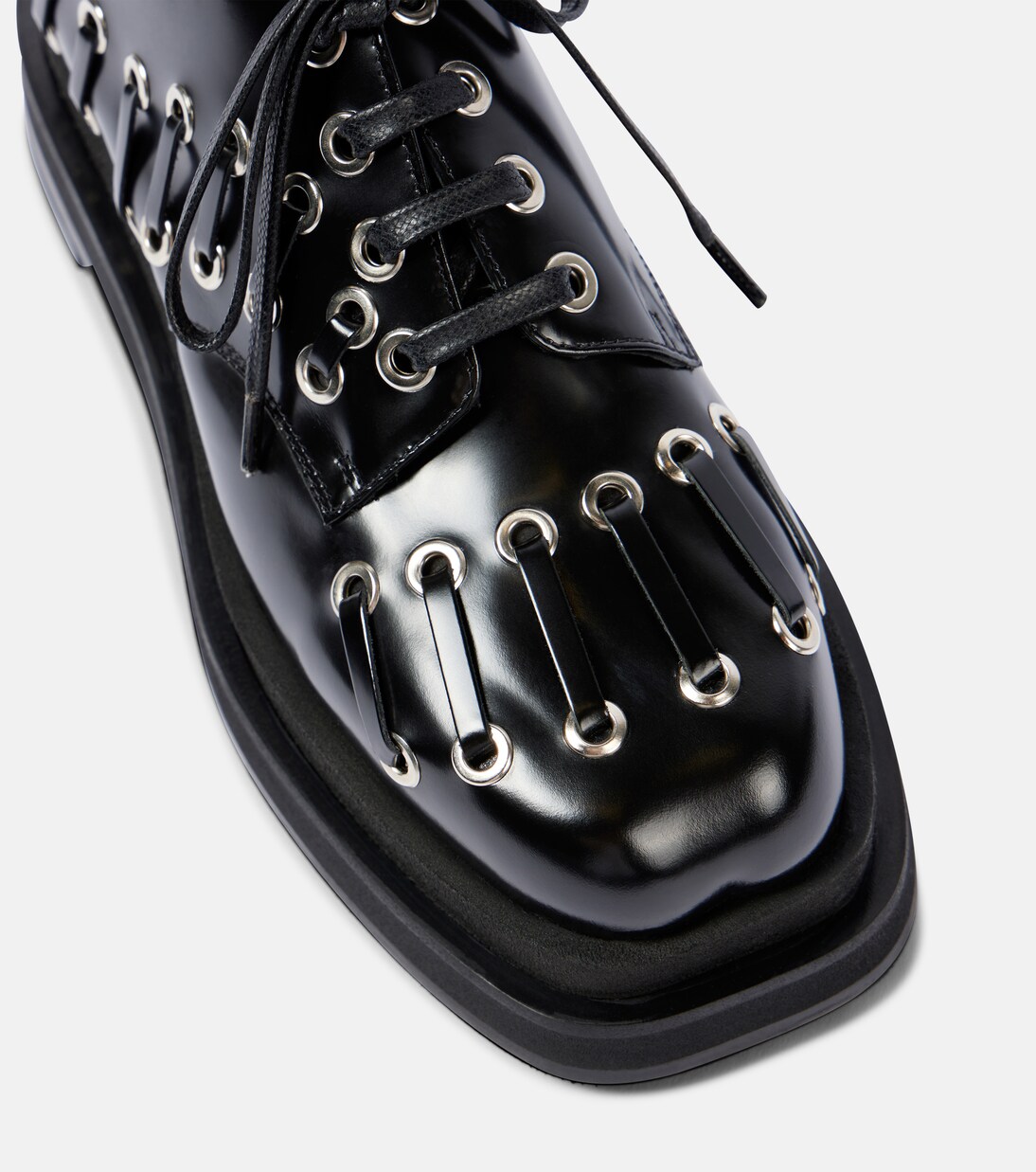 Heart Toe leather platform brogues in black - Simone Rocha | Mytheresa