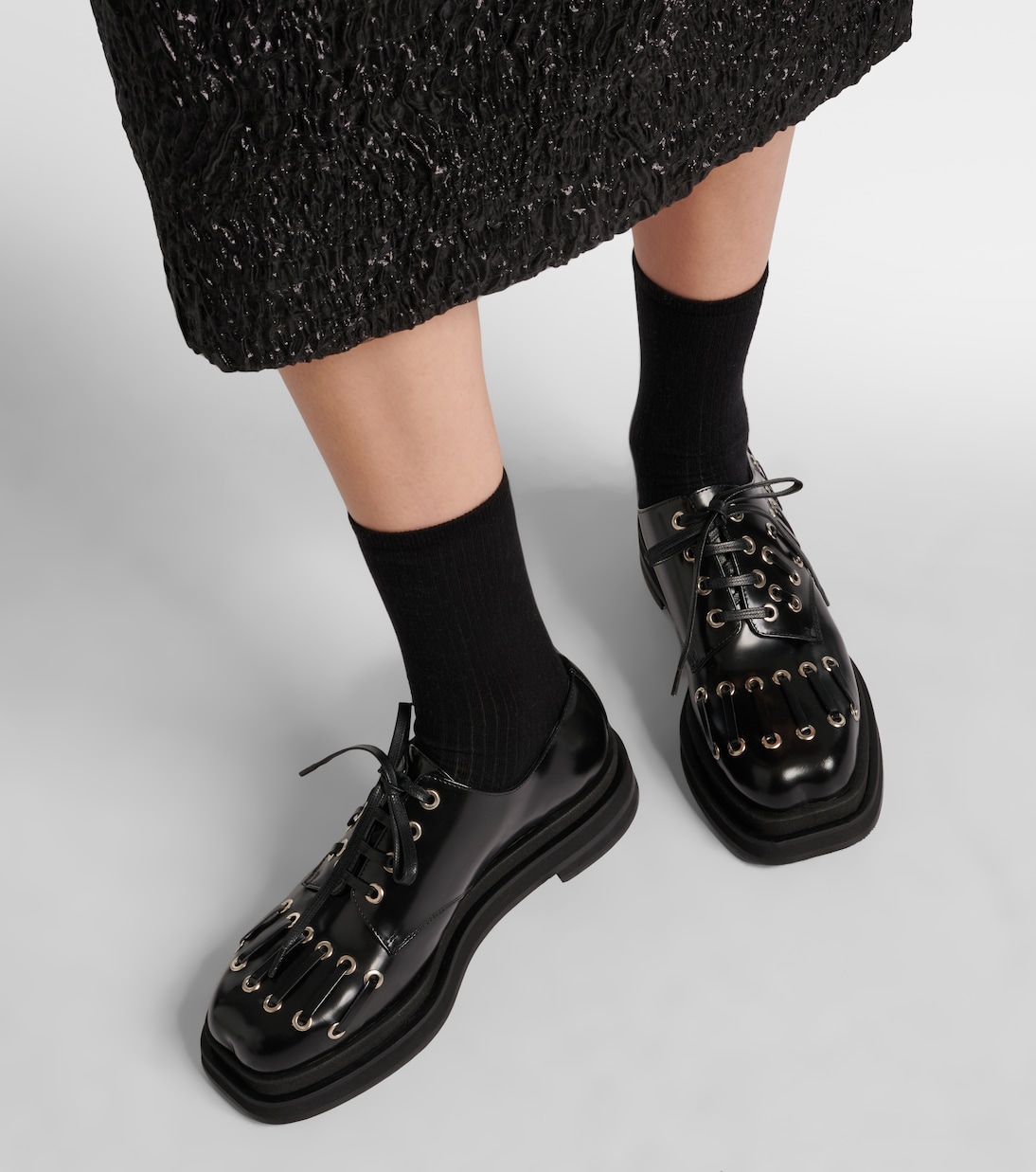 Heart Toe leather platform brogues in black - Simone Rocha | Mytheresa