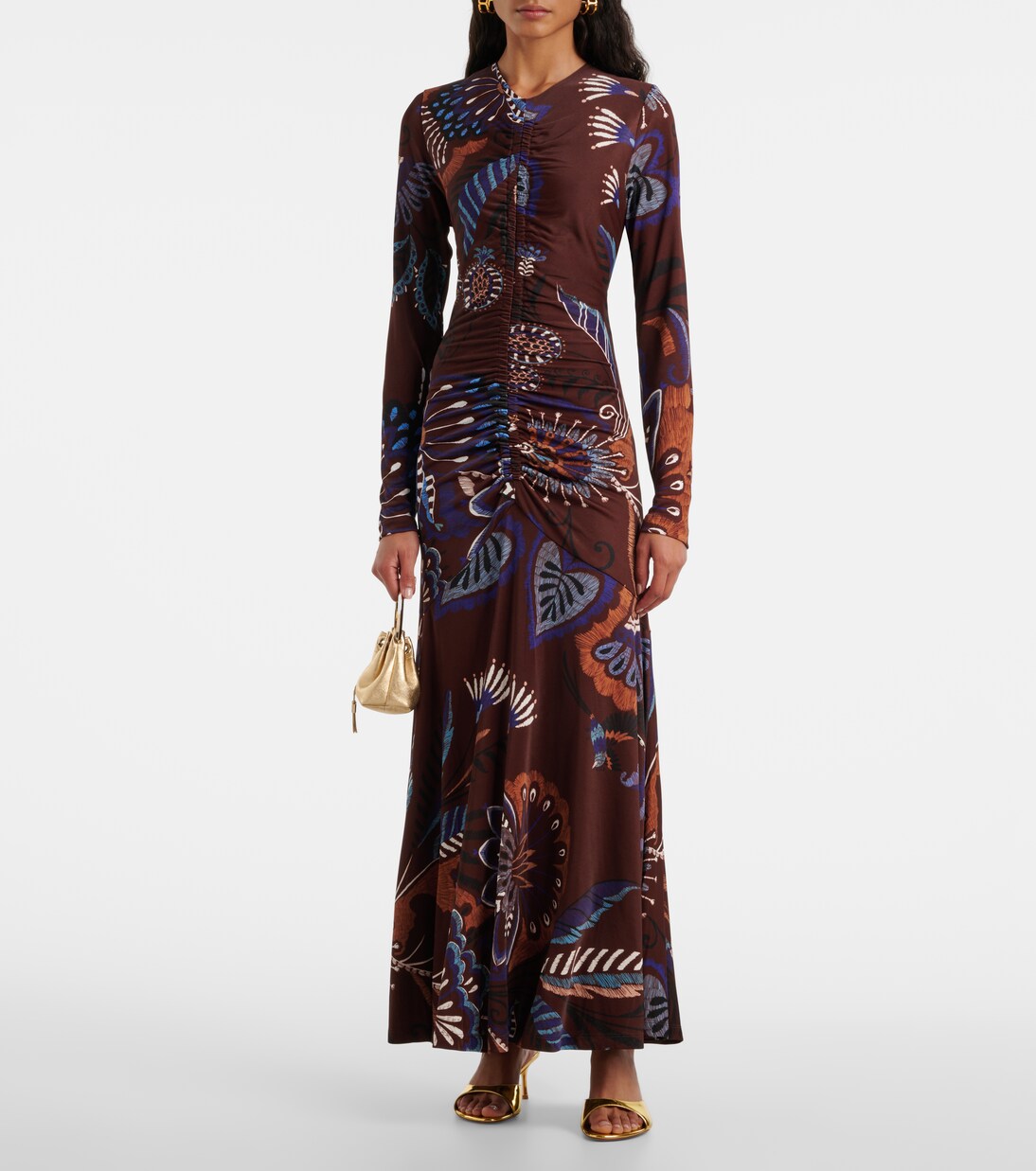 Maxikleid Delicate Garden in Braun - Farm Rio | Mytheresa