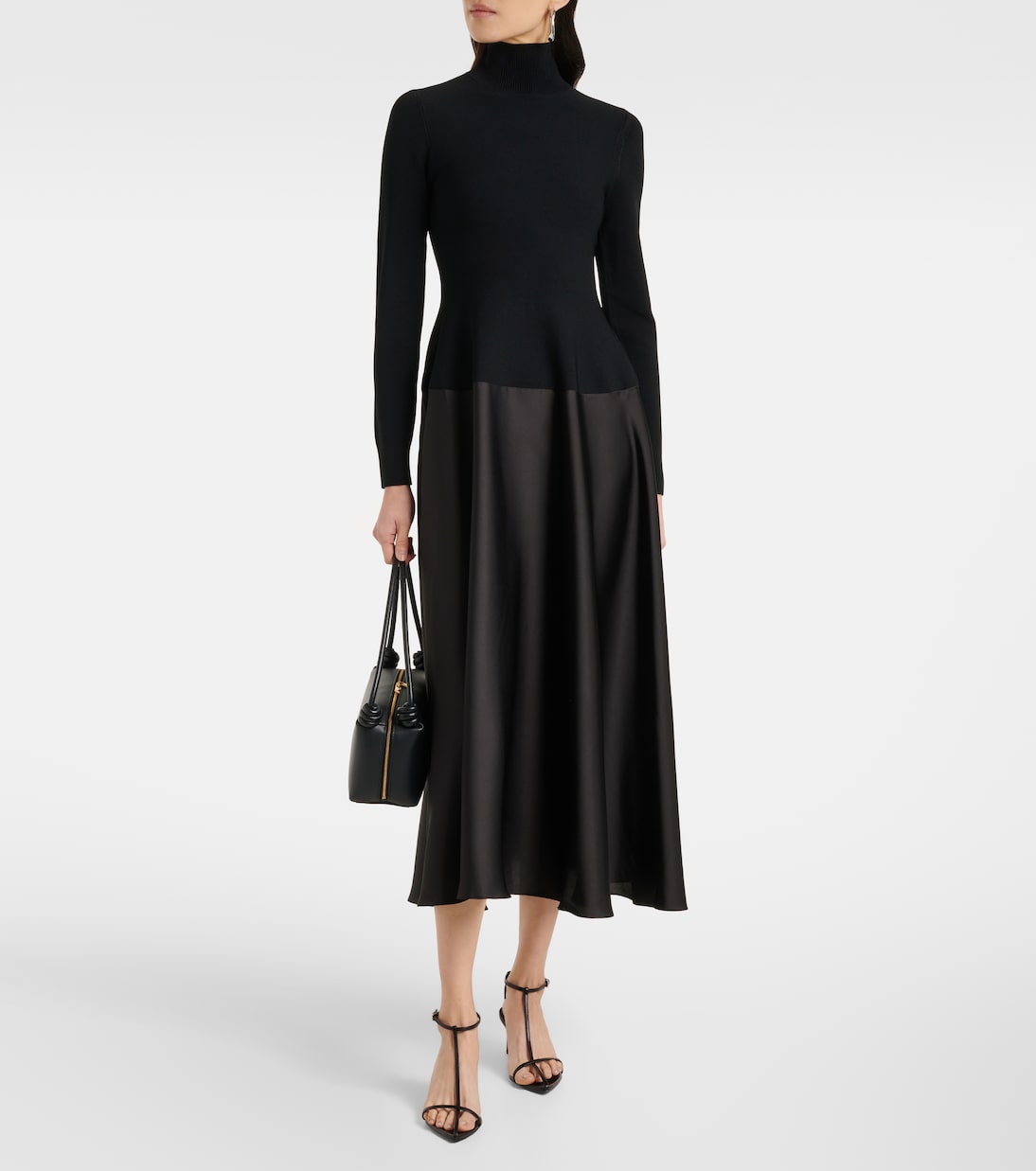 Robe midi Frances en satin en noir – Simkhai | Mytheresa