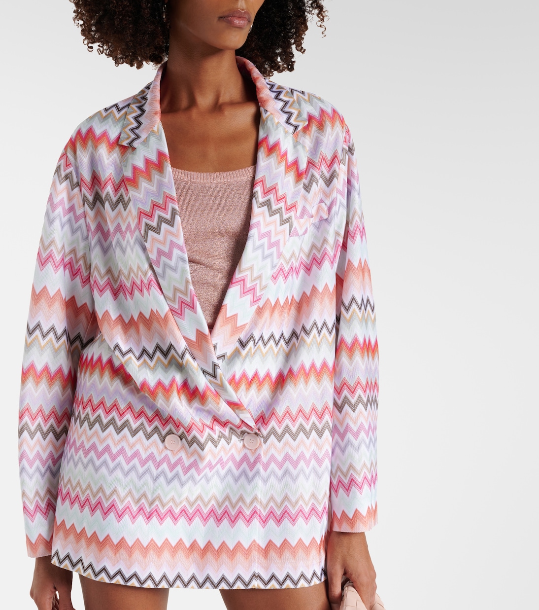 Zig Zag Cotton Blend Jacket In Multicoloured Missoni Mytheresa