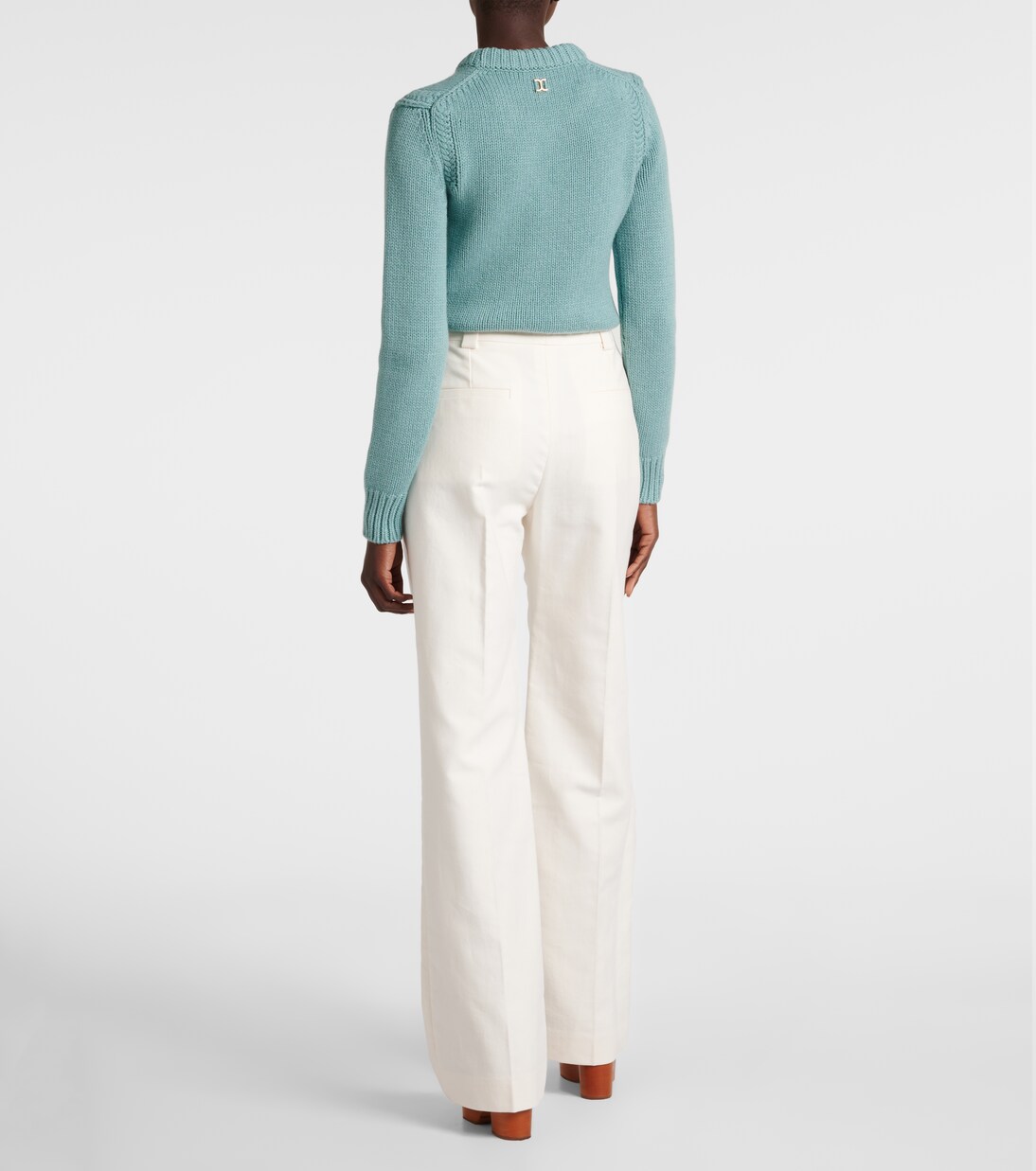 High-rise cotton straight pants in white - Chloe | Mytheresa