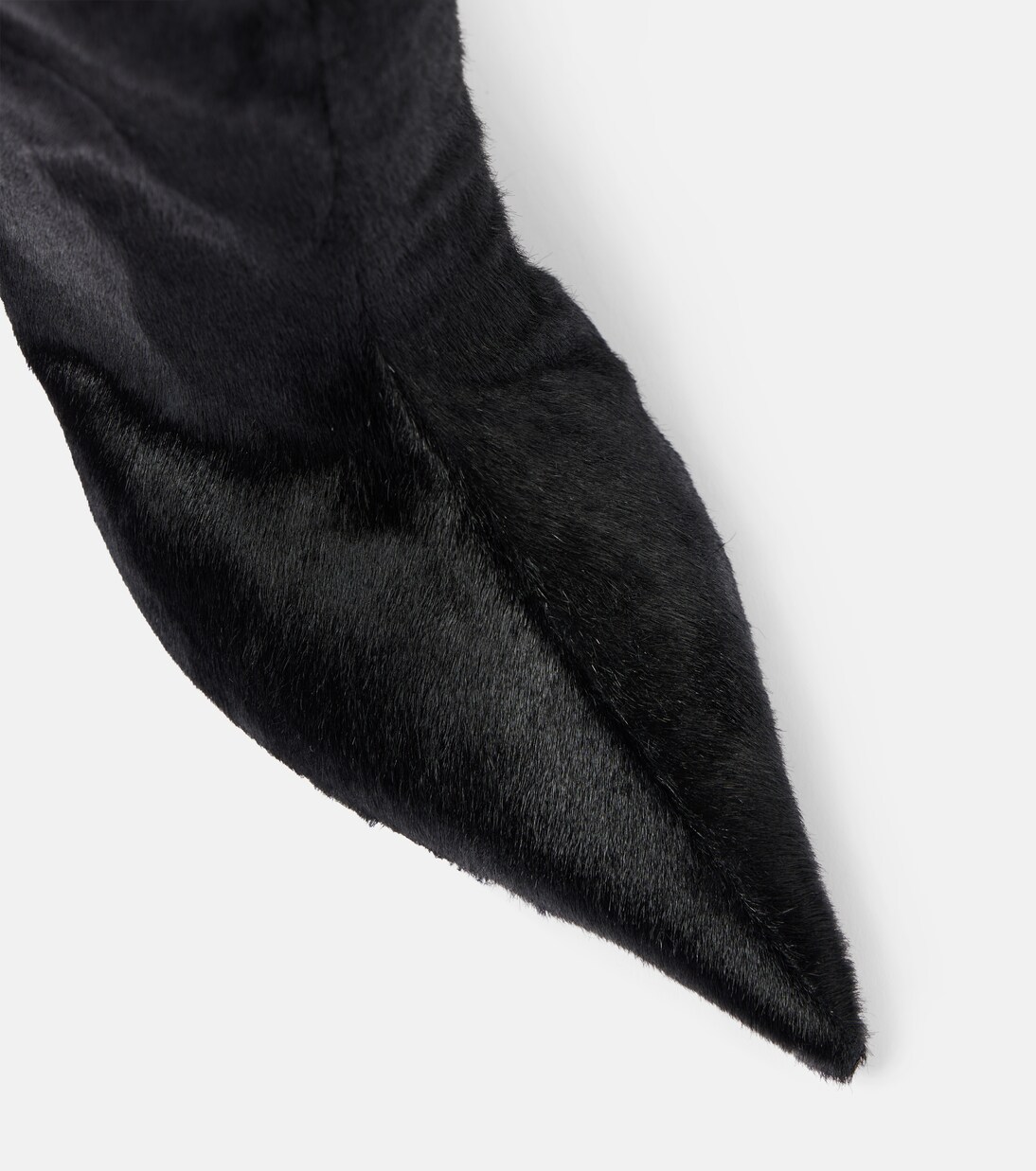 Fiona 60 calf hair knee-high boots in black - Amina Muaddi | Mytheresa