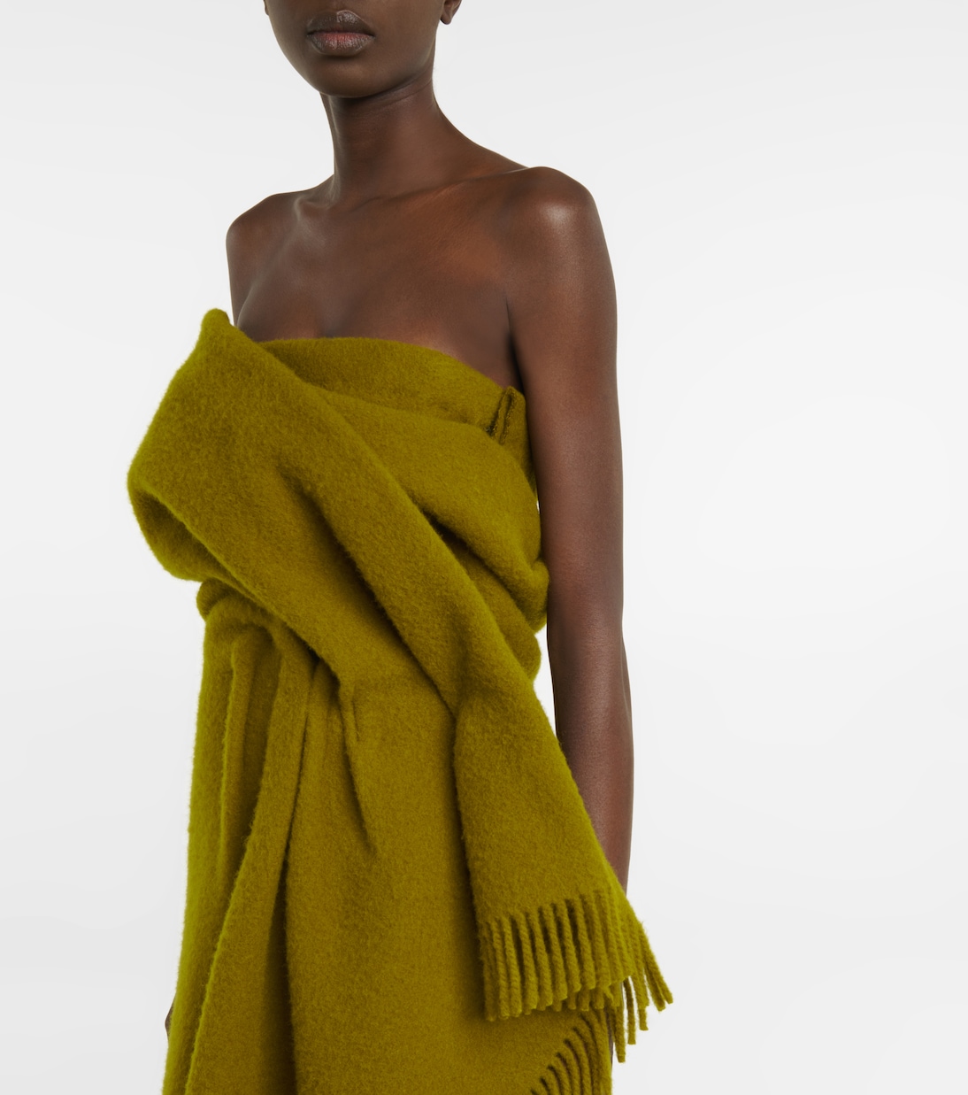 Nimah wool and mohair maxi dress in green - The Row | Mytheresa