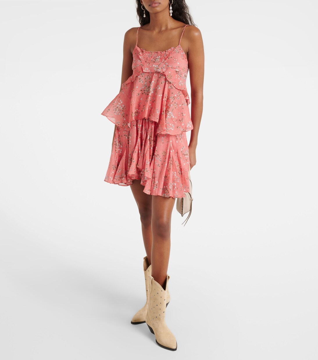 Anissa floral cotton and silk tank top in pink - Isabel Marant | Mytheresa