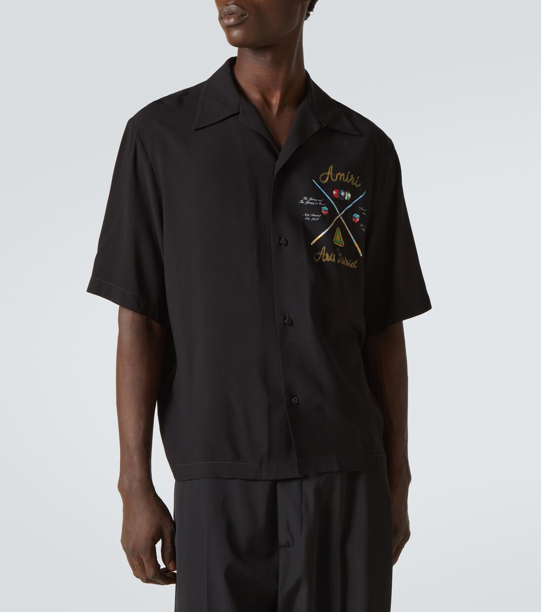 Pool Cue printed shirt in black - Amiri | Mytheresa