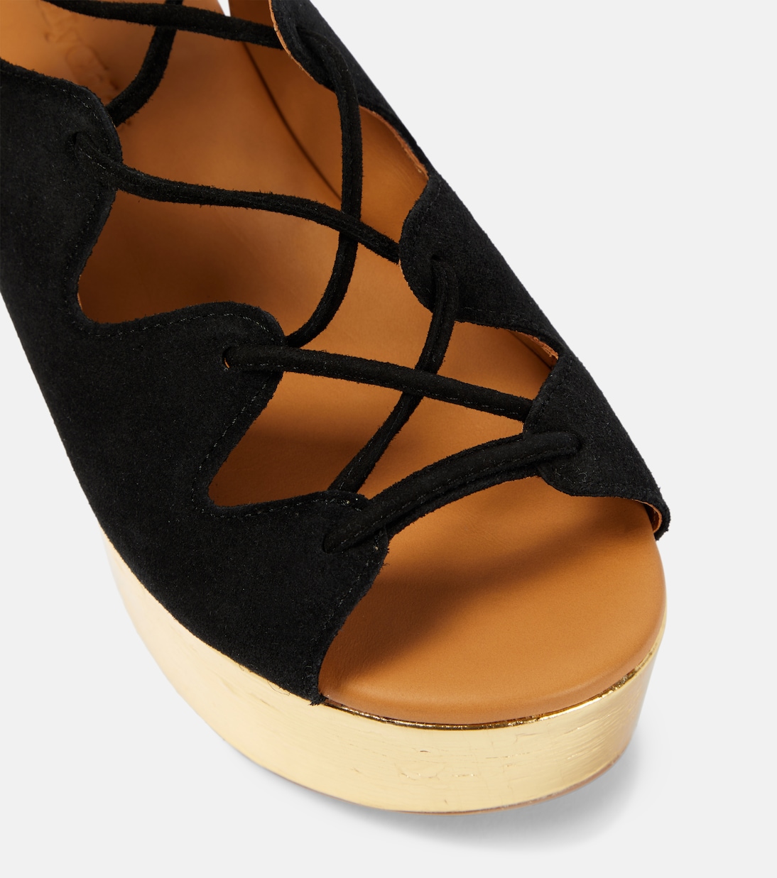 Liana 70 suede platform sandals in black - See By Chloe | Mytheresa