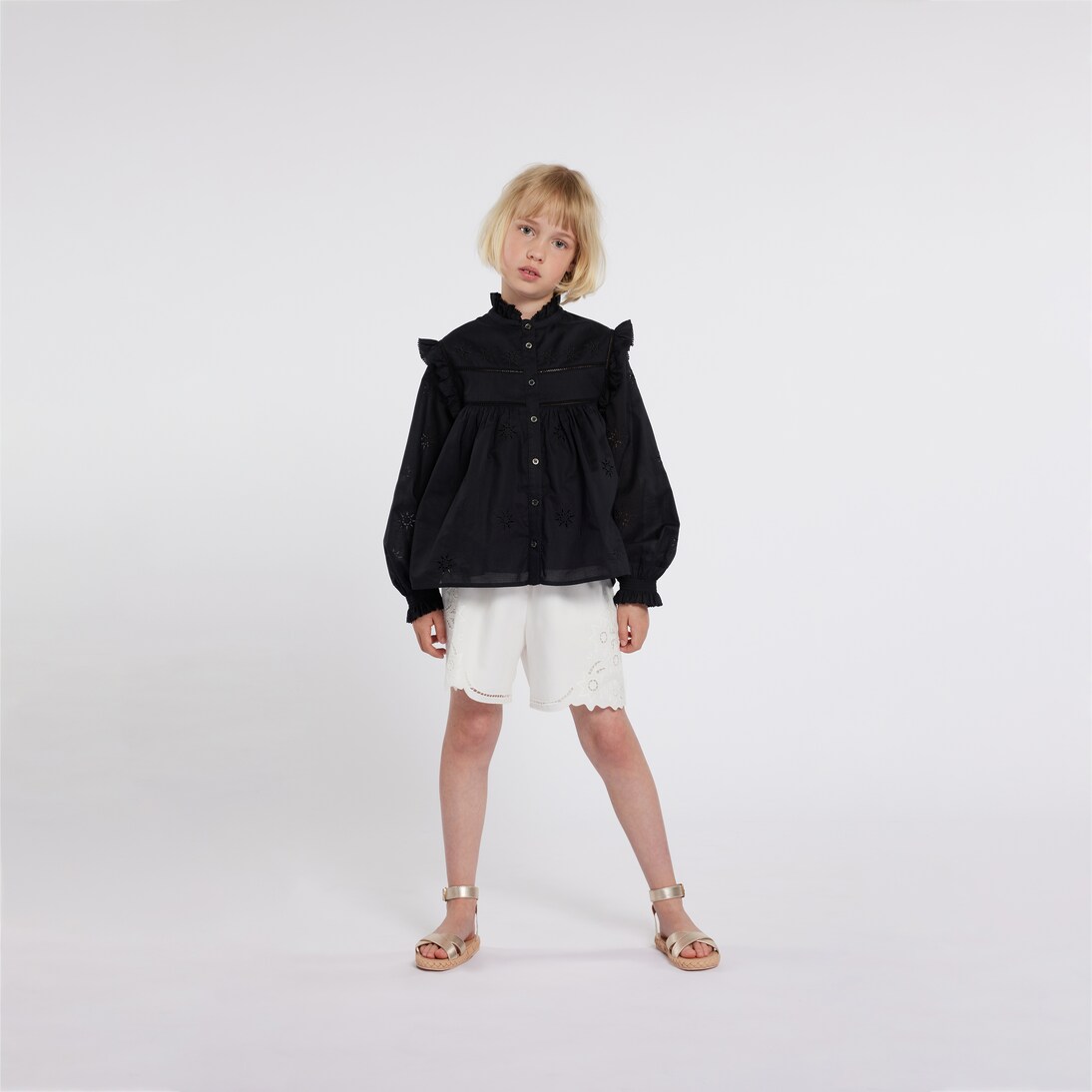블랙 코튼 셔츠 - Chloe Kids | Mytheresa