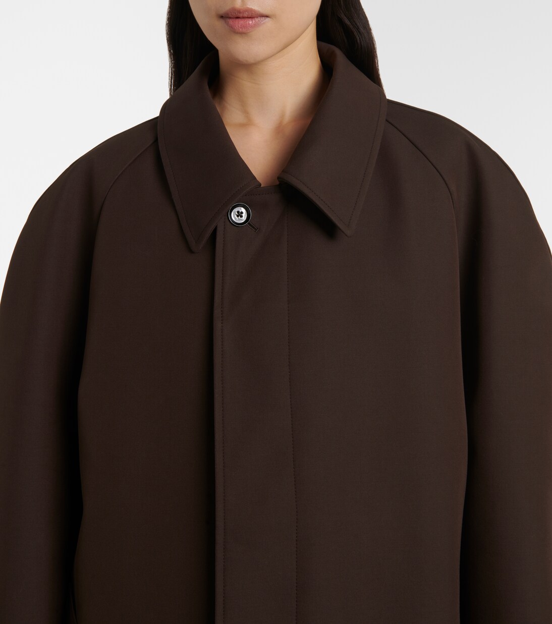 Wool and cotton-blend coat in brown - Lemaire | Mytheresa