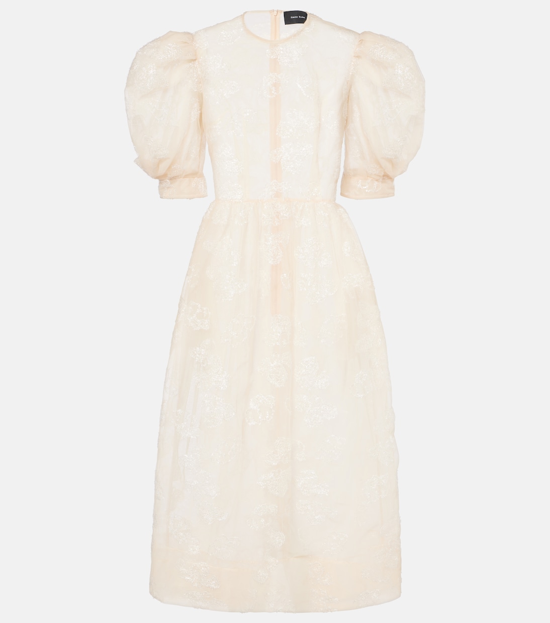 Embroidered midi dress in beige - Simone Rocha | Mytheresa