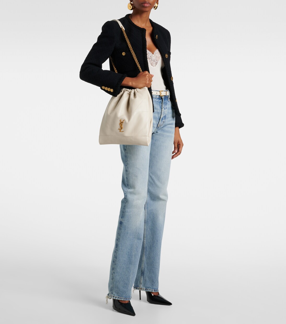블랙 Jamie Pochon 레더 토트 백 - Saint Laurent | Mytheresa