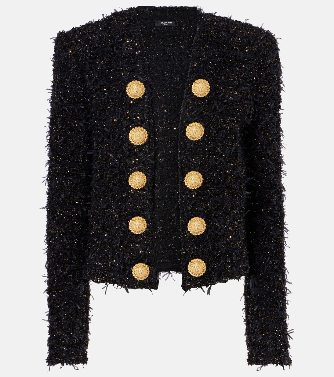 Lamé tweed jacket in black - Balmain | Mytheresa