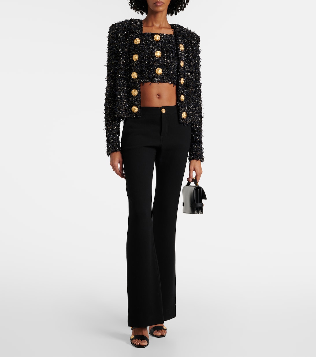 Lamé tweed jacket in black - Balmain | Mytheresa